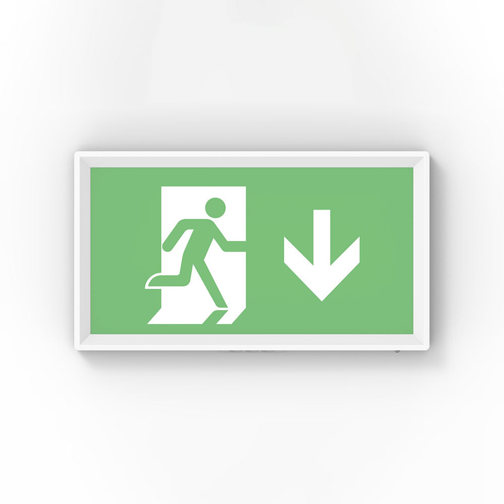 Cliff LED Emergency Exit Box c/w arrow UP legend, Self test — Intalite UK