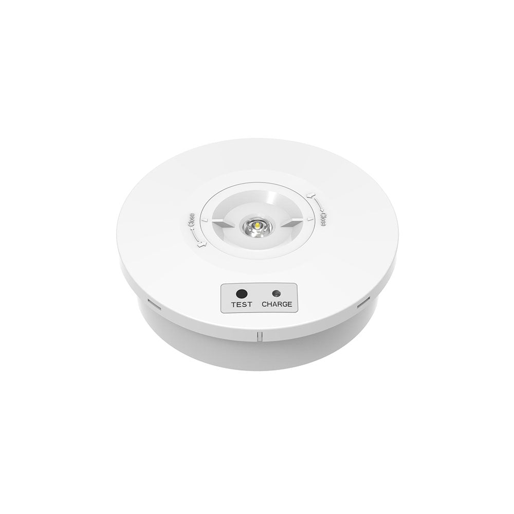 2W EM Surface D/Light incl. 2 lens, IP65, White — Intalite UK