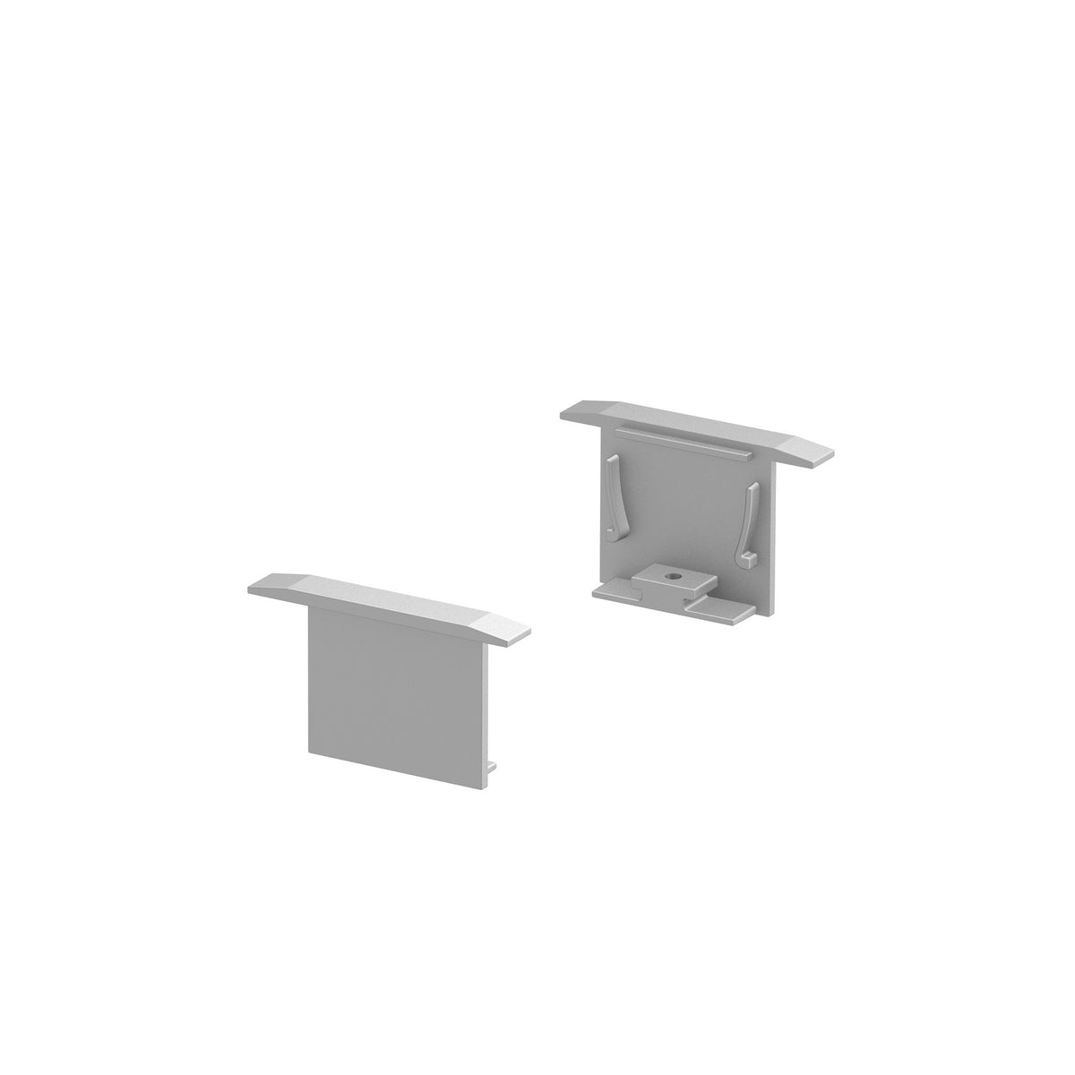END CAPS, for GRAZIA 20 recess mounted profile, 2 pieces, aluminium ...