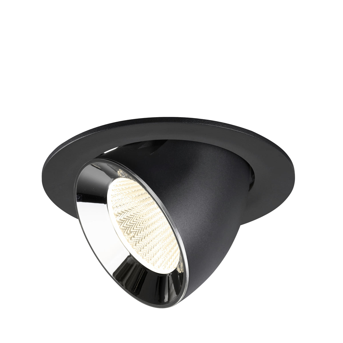 NUMINOS GIMBLE L, black/chrome recessed ceiling light 4000 K 40 ...