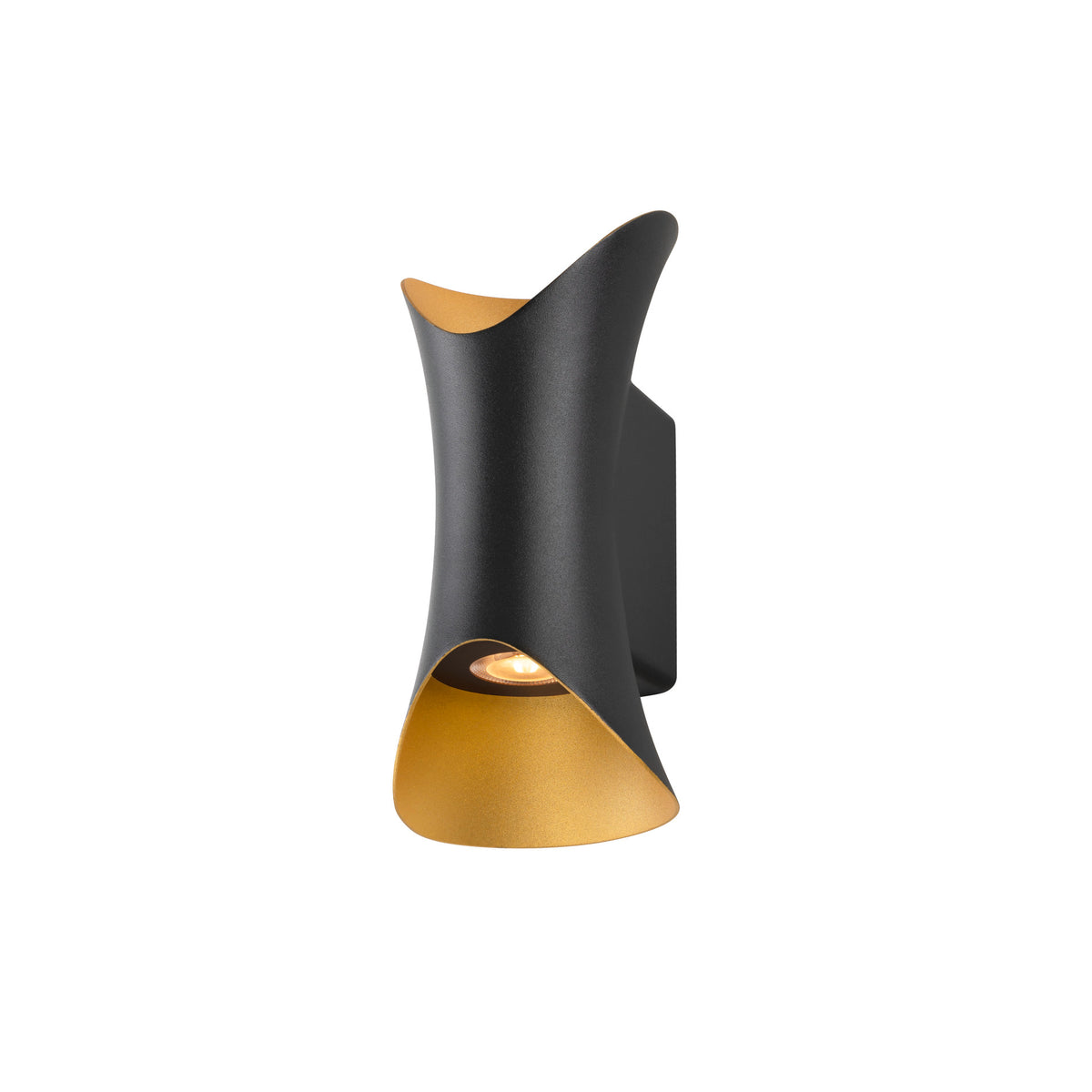 MODELA, wall light, up/down, 2700K, PHASE, black/gold — Intalite UK