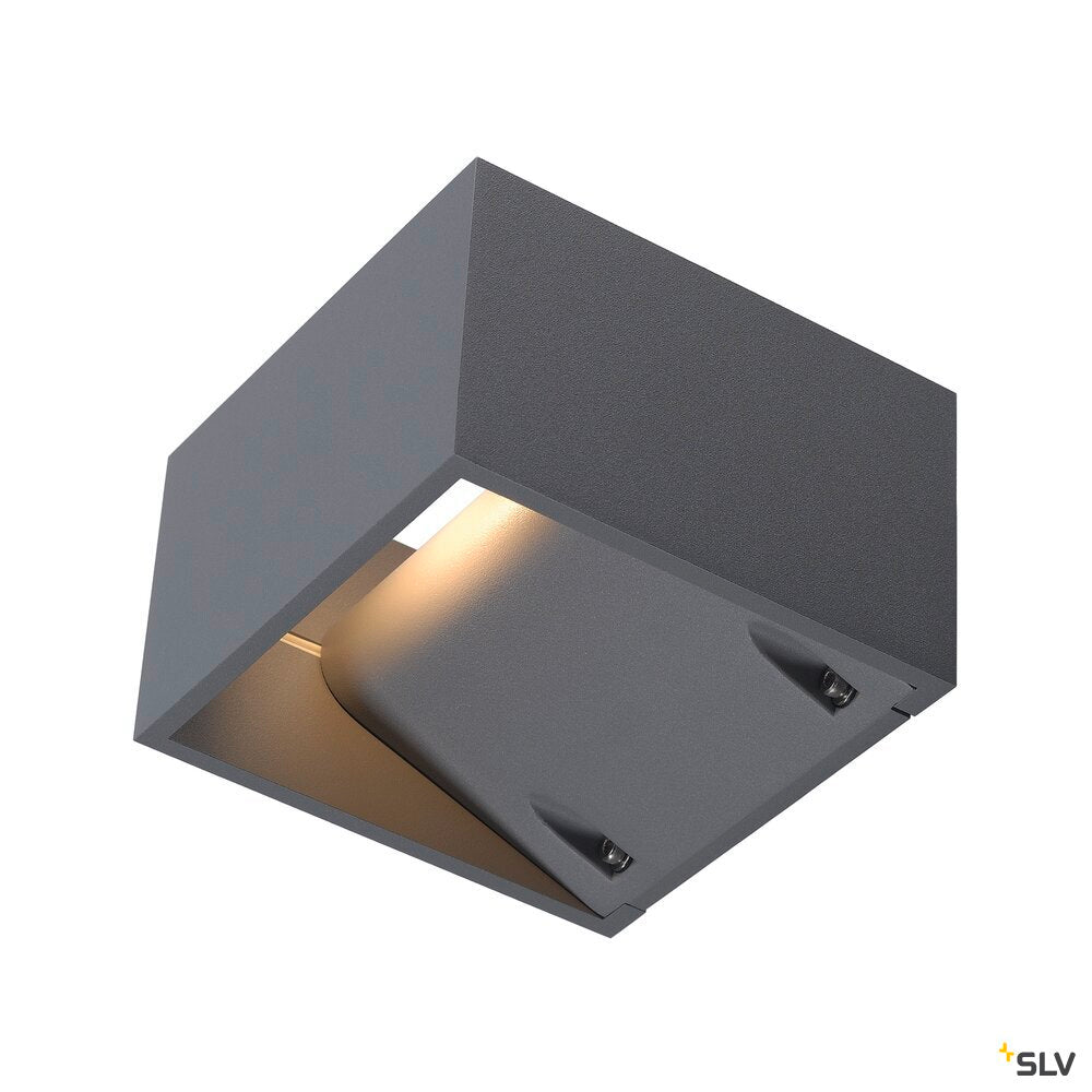 LOGS WALL, outdoor wall light, LED, 3000K, IP44, square, silver-grey ...