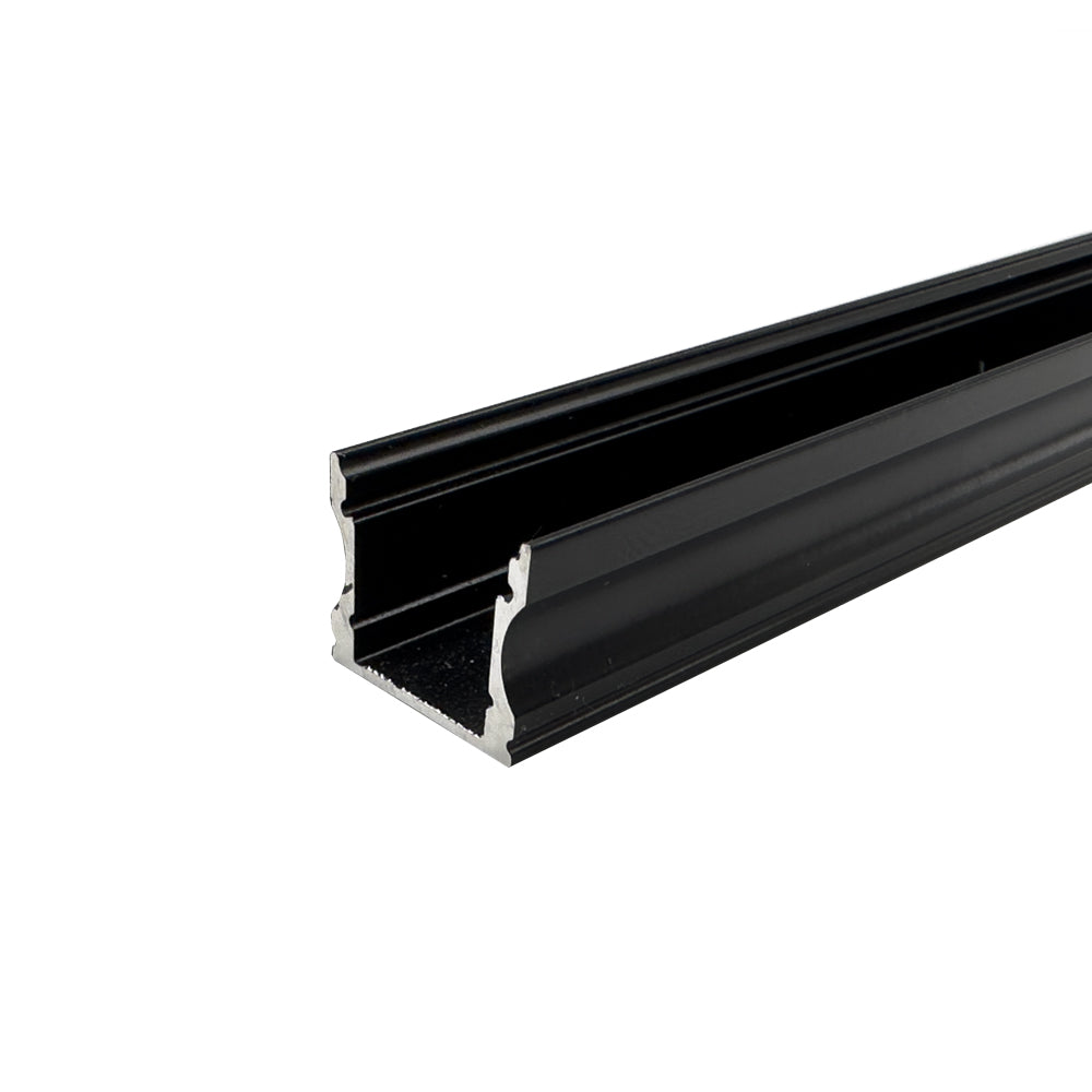 1 Metre Standard Surface Mounted Black Aluminium Profile, 14x17 mm ...