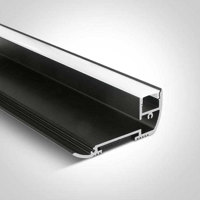 BLACK ALUMINIUM LED PROFILE FOR STEPS 2m — Intalite UK